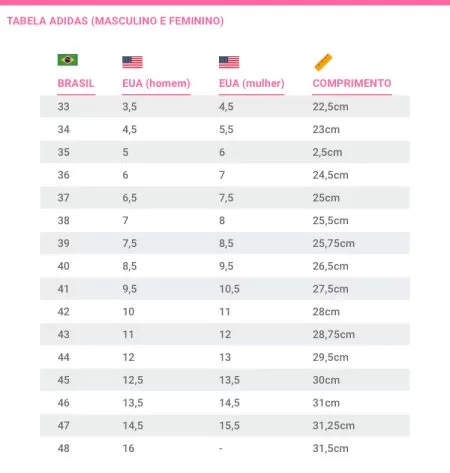 Conversor tamanho de calçados EUA x Brasil em Orlando