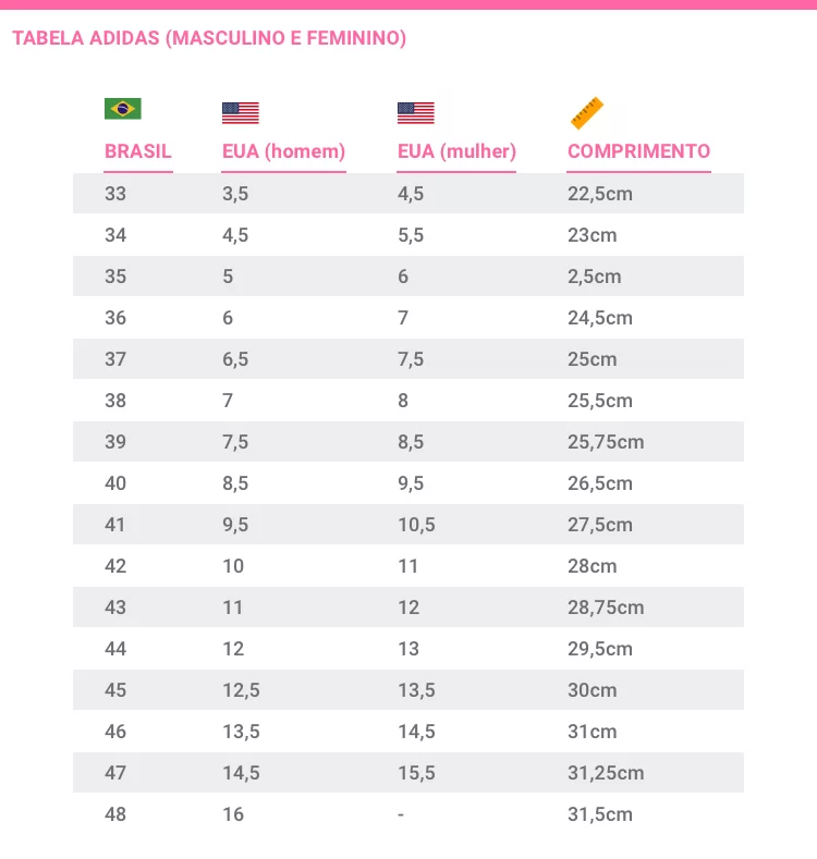 Tabela De Medidas Tenis Feminino Huge Inventory Www pinnaxis
